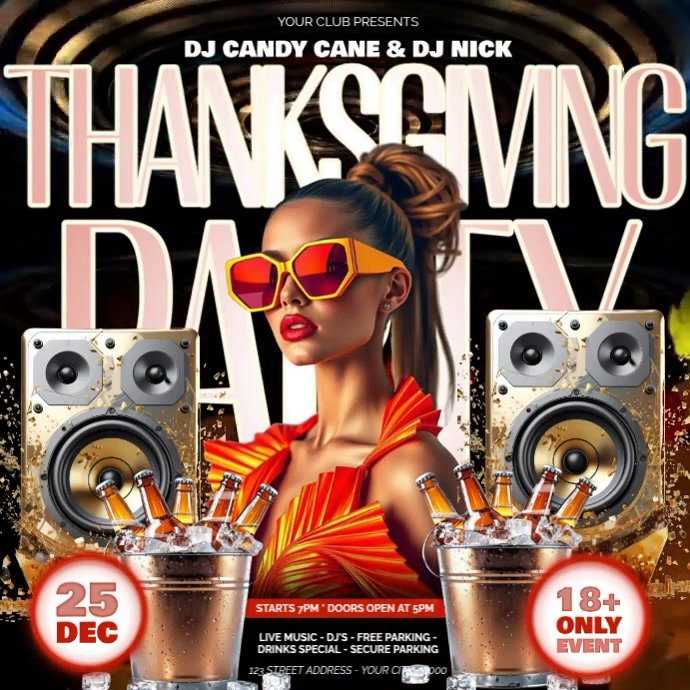 Thanksgiving Party Event Ad Design Template | PosterMyWall
