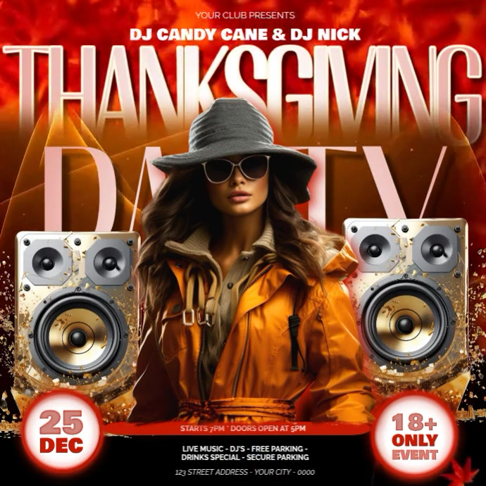 Thanksgiving Party Event Ad Design Template | PosterMyWall