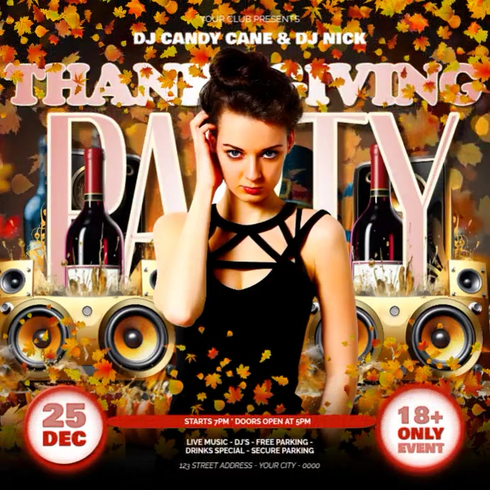 Thanksgiving Party Event Ad Design Template | PosterMyWall