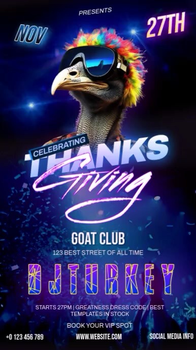 thanksgiving party EVENT Template | PosterMyWall