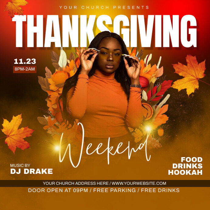 Thanksgiving party flyer Template | PosterMyWall