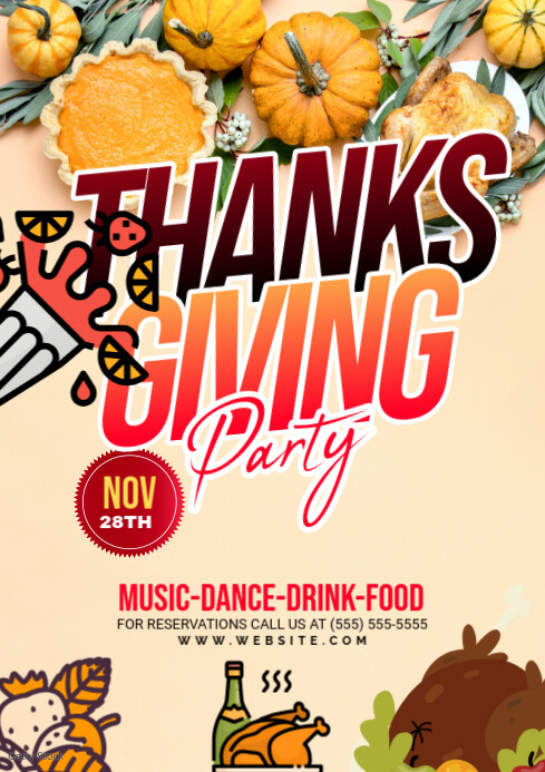 Thanksgiving Party Flyer Template | PosterMyWall