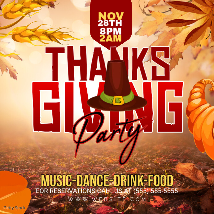 Thanksgiving Party Flyer Template | PosterMyWall