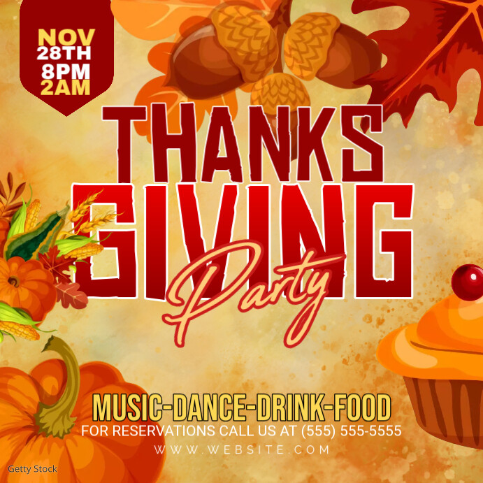 Thanksgiving Party Flyer | PosterMyWall