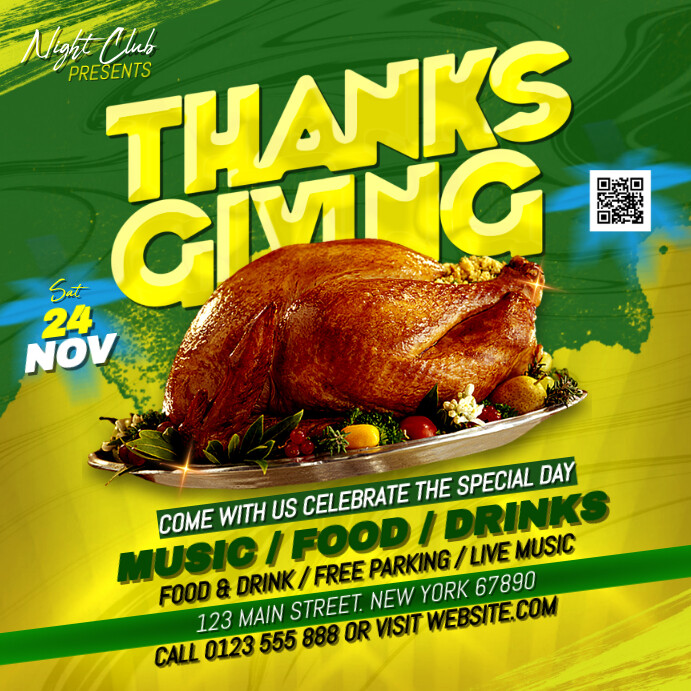 THANKSGIVING PARTY FLYER Template | PosterMyWall