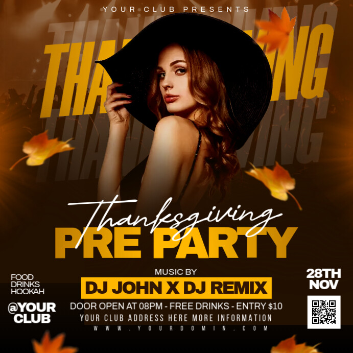 Thanksgiving party flyer Template | PosterMyWall