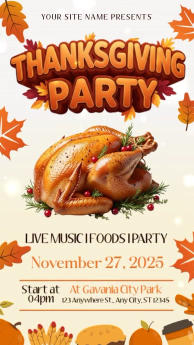 Thanksgiving Party Invitation Template | PosterMyWall