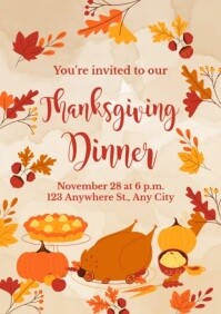Thanksgiving Party Invitation Template | PosterMyWall