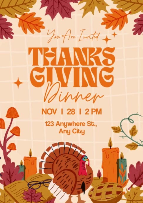 Thanksgiving Party Invitation Template | PosterMyWall