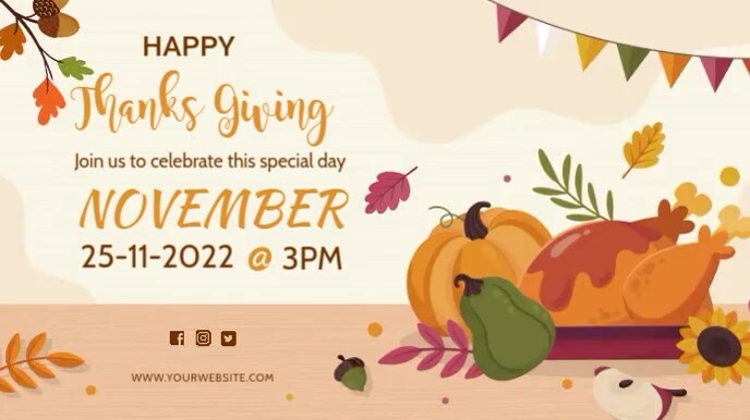 Thanksgiving Party Invitation Template | PosterMyWall