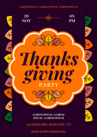THANKSGIVING PARTY POSTER Template | PosterMyWall