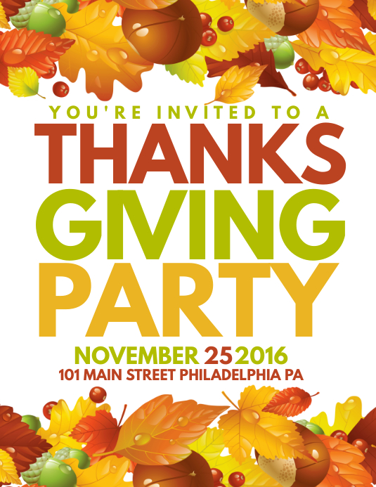 Thanksgiving Party Template | PosterMyWall