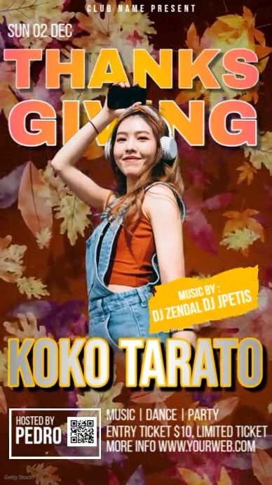 Thanksgiving Party Video Template | PosterMyWall