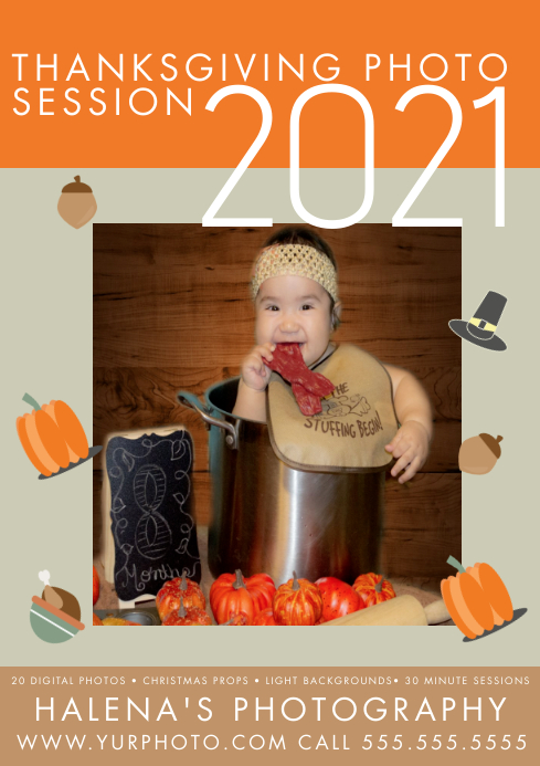 Thanksgiving Photo Session Photography Template | PosterMyWall