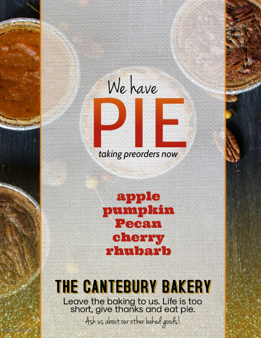 Copy of Thanksgiving Pie Special Orders Flyer Ad | PosterMyWall