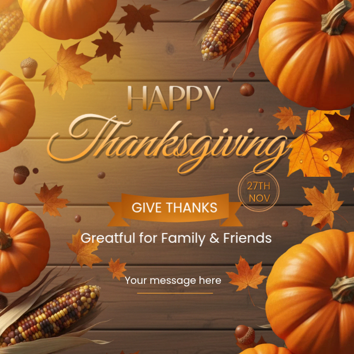 THANKSGIVING POST Template | PosterMyWall