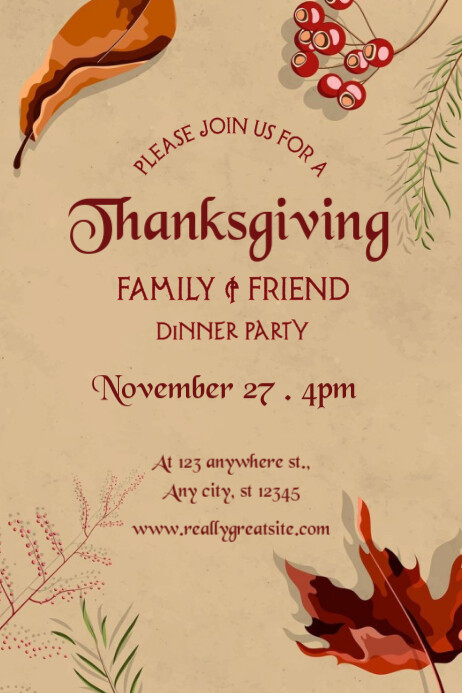 Thanksgiving Poster Template | PosterMyWall