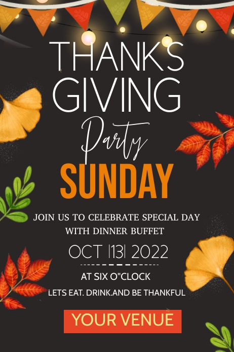 thanksgiving poster Template | PosterMyWall