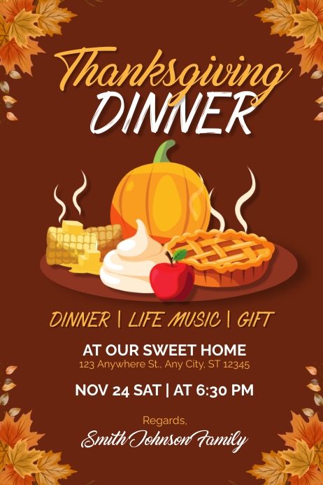 Thanksgiving Poster Template | PosterMyWall