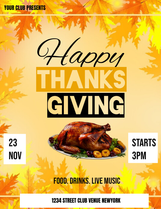 Thanksgiving poster Template | PosterMyWall