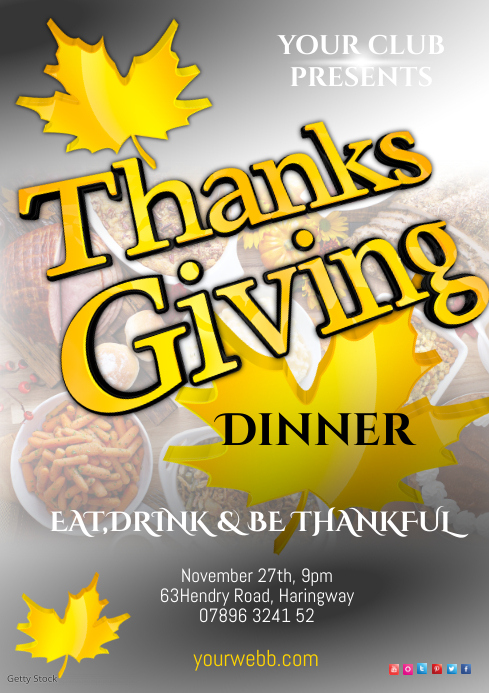 Thanksgiving Poster Template | PosterMyWall