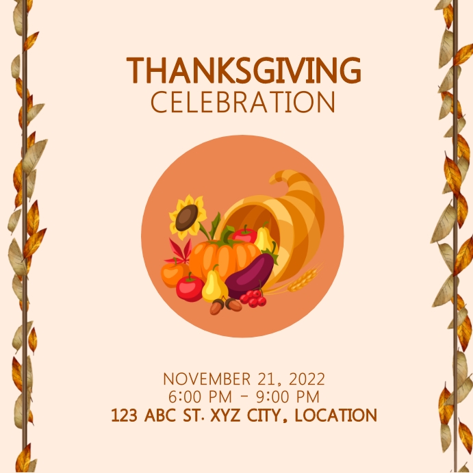 Thanksgiving Poster Template | PosterMyWall