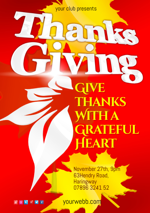 Thanksgiving Poster Template | PosterMyWall