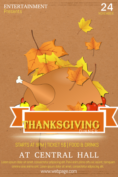 Thanksgiving Flyer Template | PosterMyWall