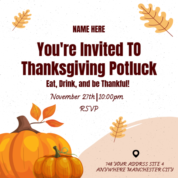 Plantilla de thanksgiving potluck flyer | PosterMyWall