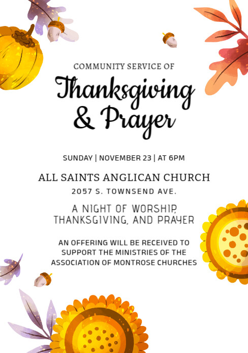 thanksgiving prayer Template | PosterMyWall