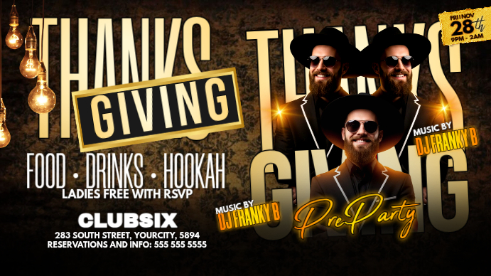 Thanksgiving Pre-Party Glow Night Template | PosterMyWall