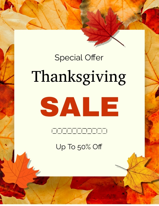 Thanksgiving Sale Template | PosterMyWall