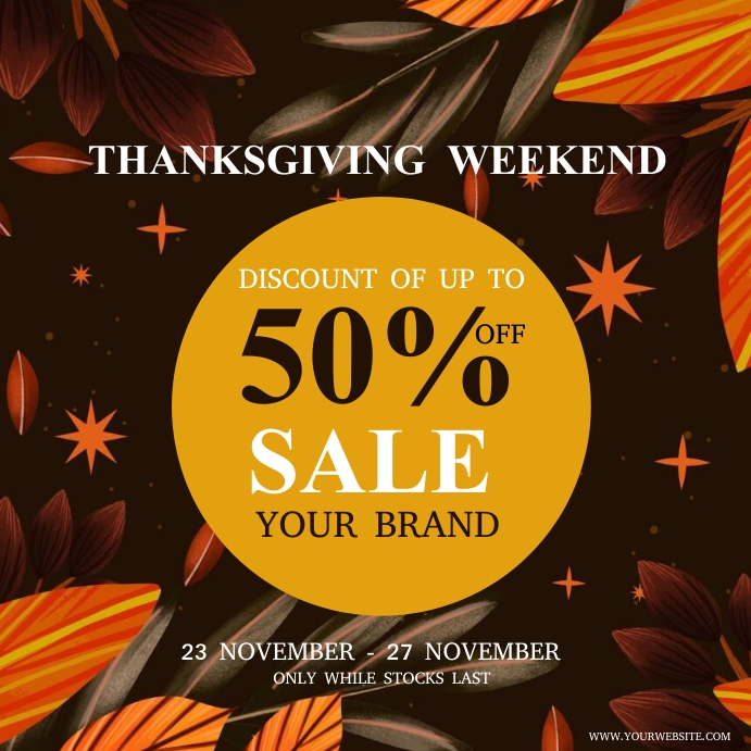 Copy of THANKSGIVING SALE Discount EVENT TEMPLATE | PosterMyWall