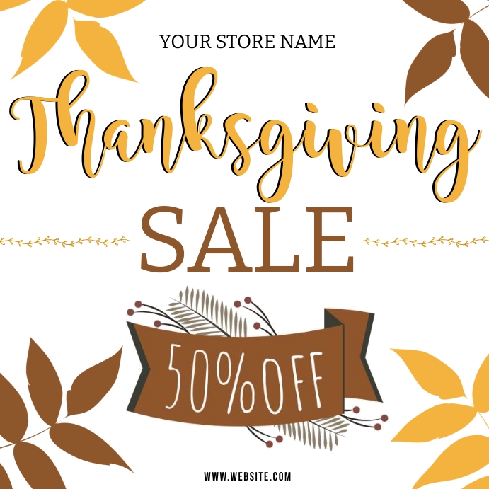 THANKSGIVING SALE Discount EVENT TEMPLATE | PosterMyWall