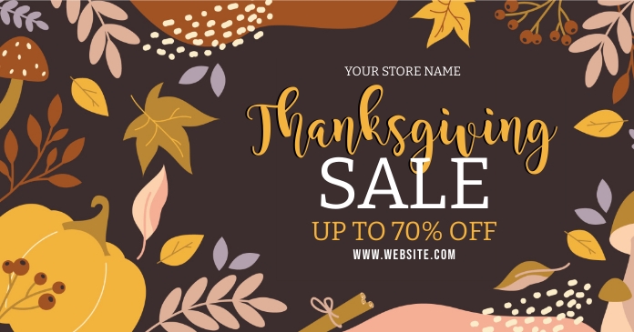 THANKSGIVING SALE Discount EVENT TEMPLATE | PosterMyWall