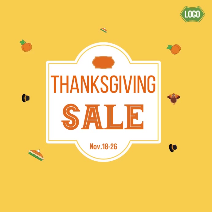 Thanksgiving Sale Instagram Video Template | PosterMyWall