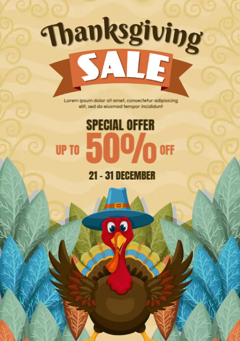 Thanksgiving Sale Offer Template | PosterMyWall