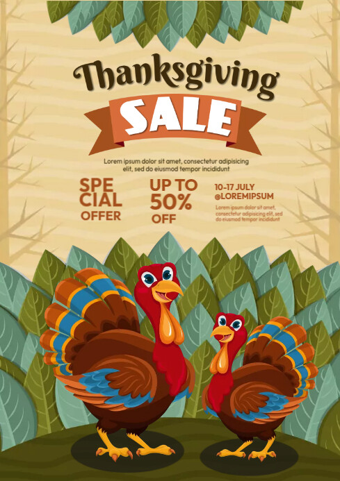 Thanksgiving Sale Poster Template | PosterMyWall