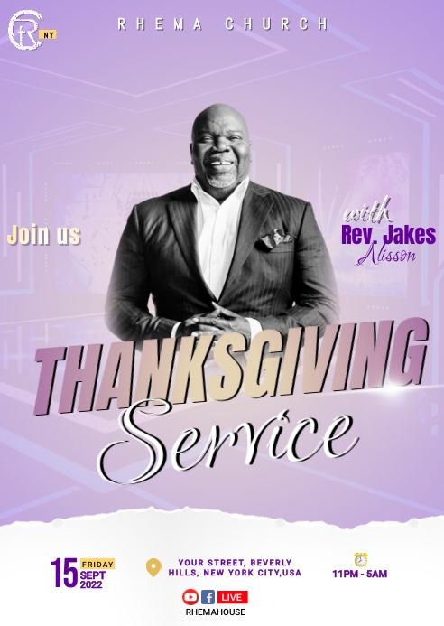 Thanksgiving Service (2) Template | PosterMyWall