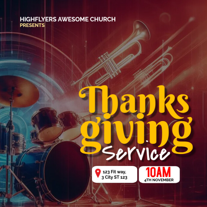 Thanksgiving service church Template | PosterMyWall