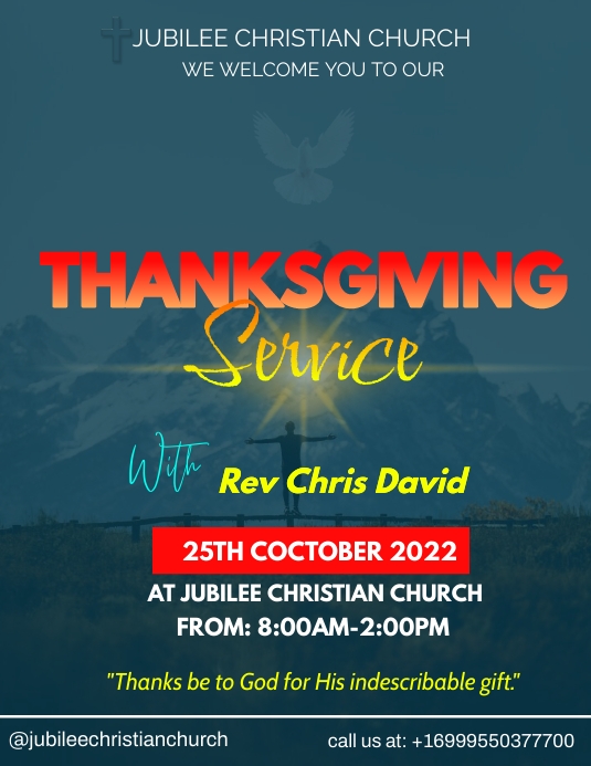Copy of Thanksgiving Service Church Poster | PosterMyWall