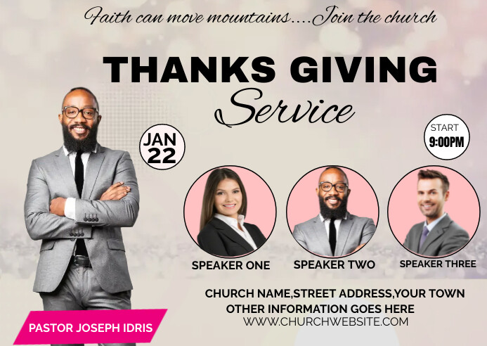 Thanksgiving Service Template | PosterMyWall