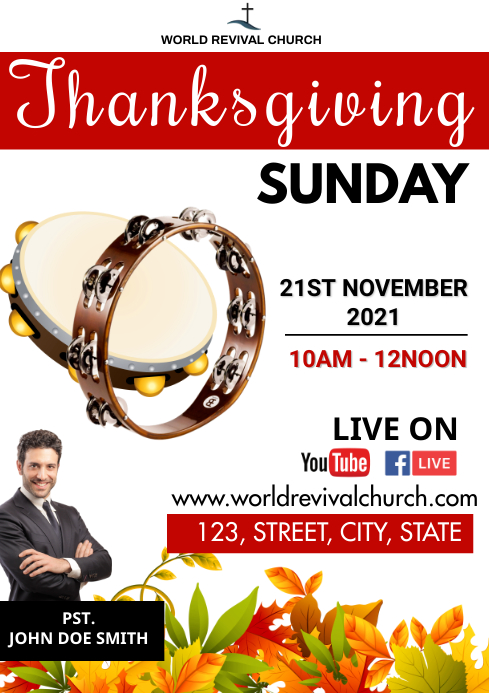 Thanksgiving service Template | PosterMyWall