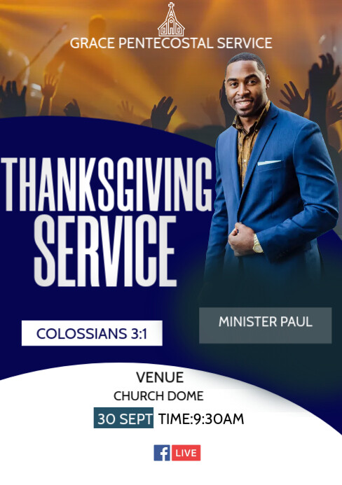 Thanksgiving service Template | PosterMyWall
