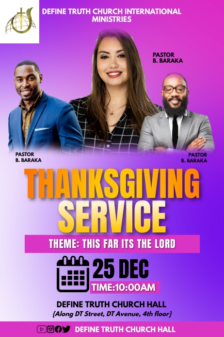 Thanksgiving service Template | PosterMyWall