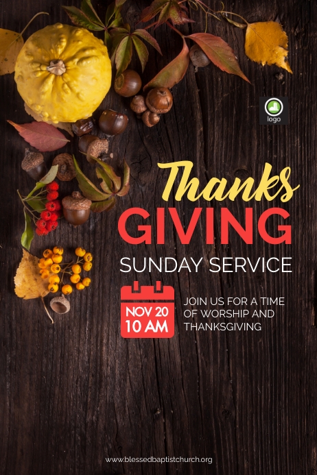Thanksgiving Service Template | PosterMyWall