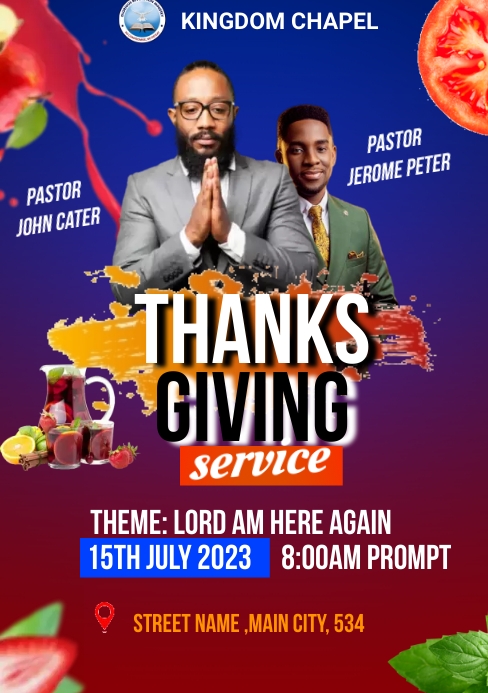 Thanksgiving service Template | PosterMyWall