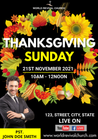 Thanksgiving service Template | PosterMyWall
