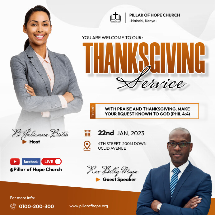 Thanksgiving service Template | PosterMyWall