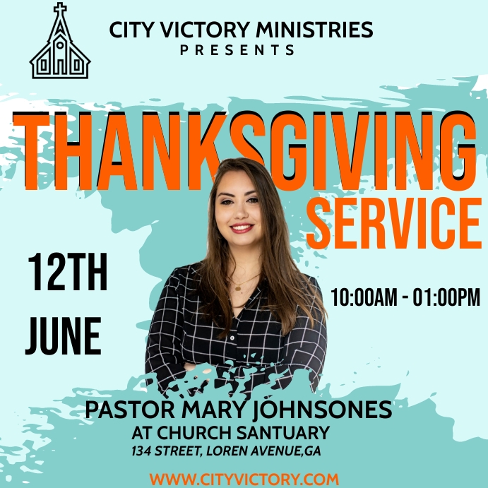 Thanksgiving Service Template | PosterMyWall